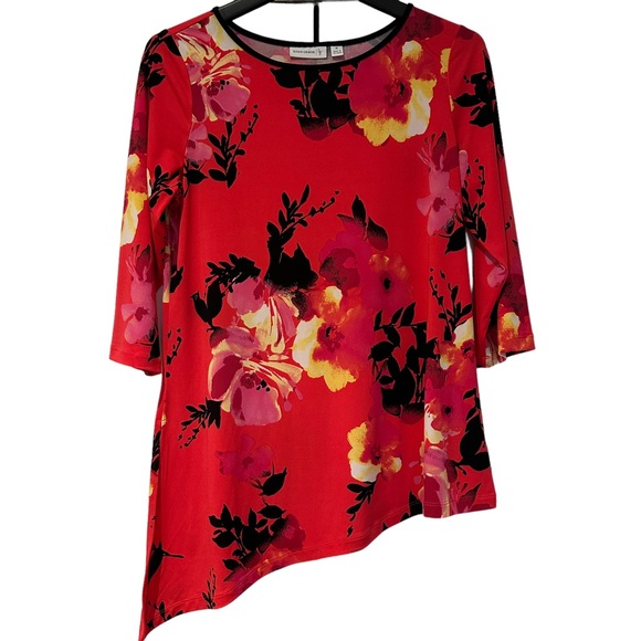 Susan Graver | Tops | Susan Graver Asymmetrical 34 Sleeve Top | Poshmark